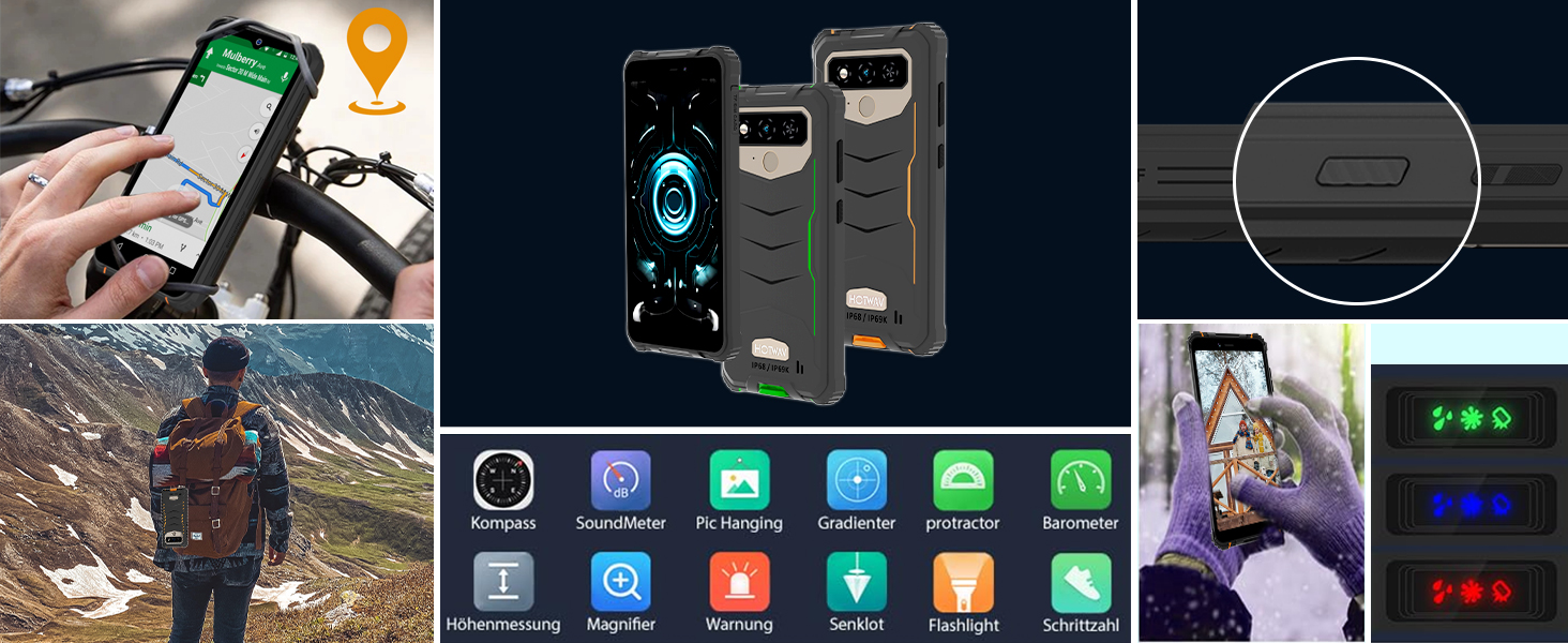 HOTWAV T5 MAX Android 13 Outdoor Handy, 6050mAh 4GB/64GB/1TB Erweiterbar 6.0 Zoll HD+ Display ...