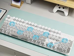 Amazon.com: TISHLED Tri-Mode Typewriter Style Mechanical Gaming ...