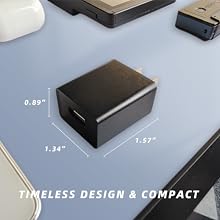 SinitoAula 5V1A Power Adapter Plug for Wall Outlet (UL Certified, Black, 1pcs), 5W USB Charger ...