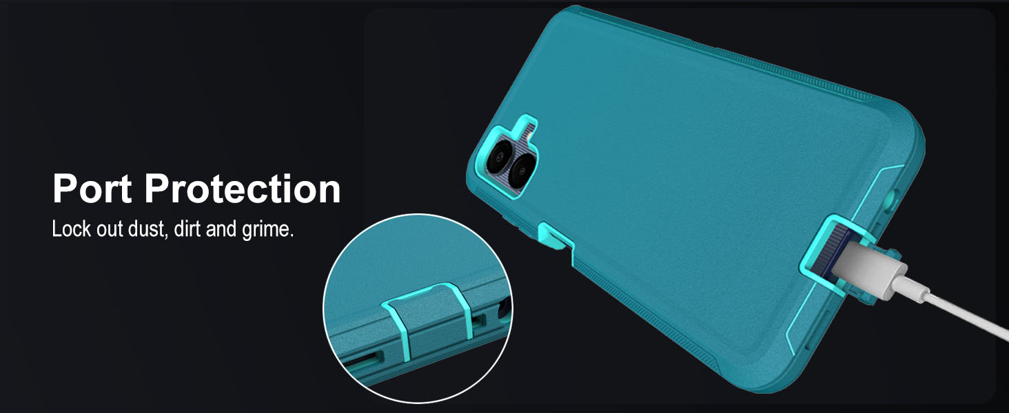 Amazon.com: Aliruke for Samsung Galaxy A06 Case, 16ft Drop Protection, with Dustproof Port Cover ...