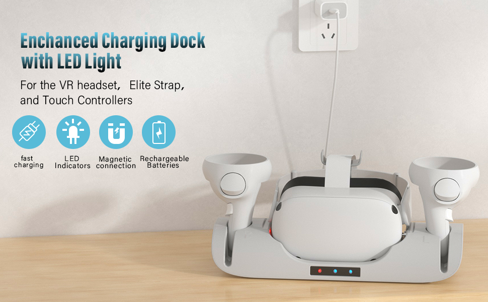 Amazon.com: Upgraded Charging Dock for Oculus Quest 2, Magnetic VR ...