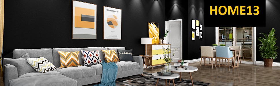 HOME13 Black Matte Wallpaper Peel & Stick Wallpaper Removable Self Adhesive Wallpaper 18x62 Inch ...