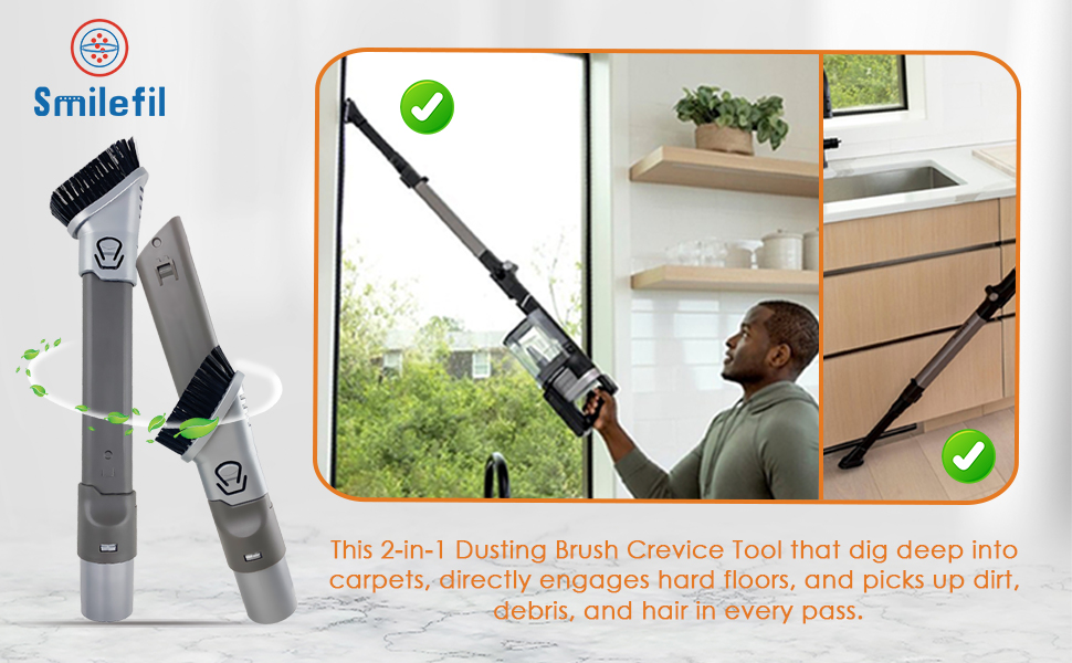 Smilefil 2 in 1 Duster Dusting Brush Crevice Tool Replacement Parts for ...