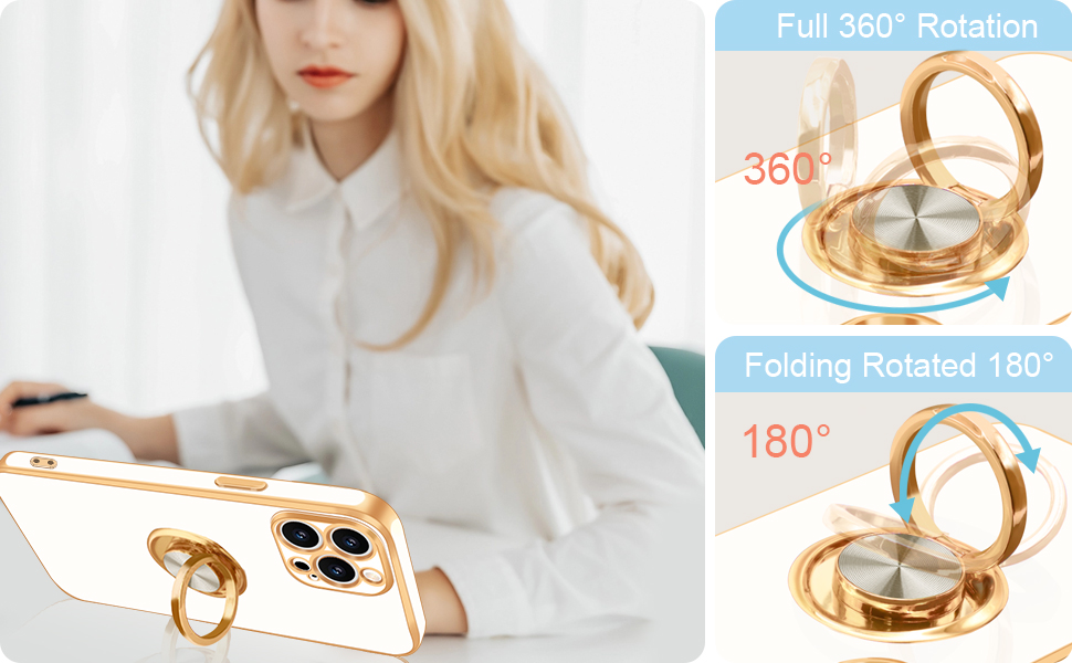 Amazon.com: Fingic for iPhone 13 Pro Case[with 360° Rotatable Ring Holder Stand][Support ...