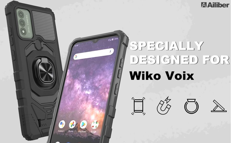 Amazon.com: Ailiber for Wiko Voix Phone Case, Wiko Voix U616AT Case with Screen Protector, Ring ...