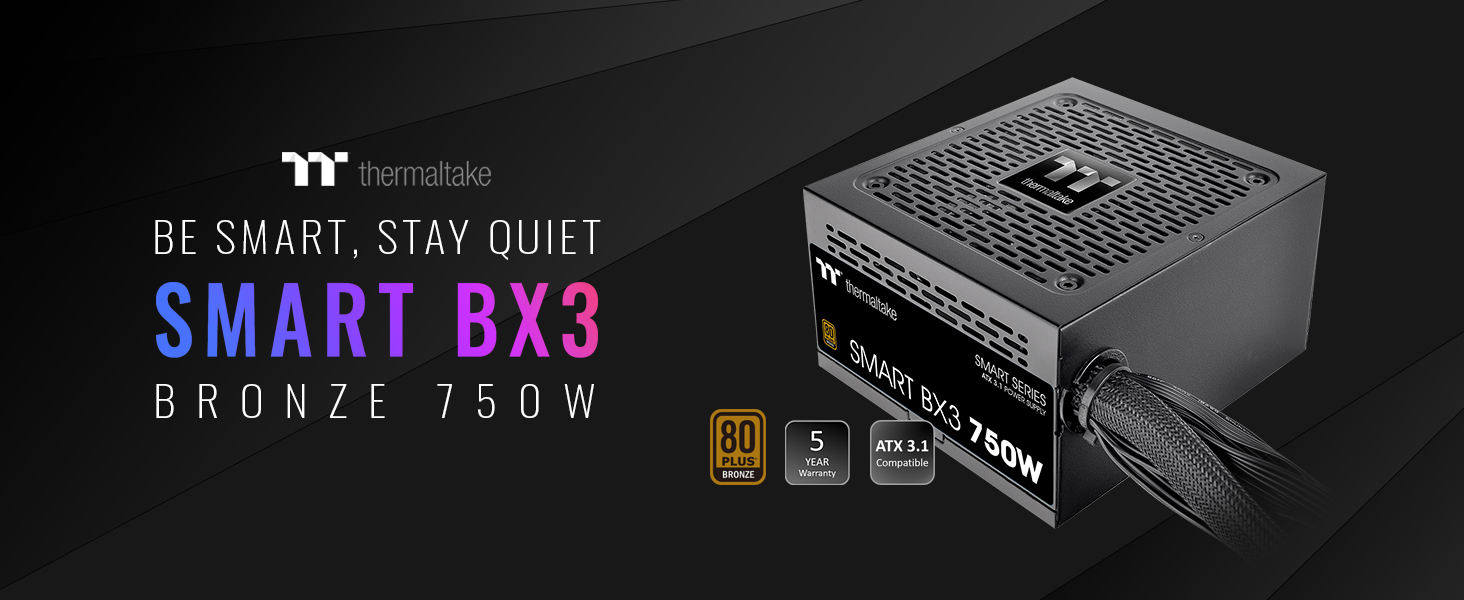 Amazon.com: Thermaltake Smart BX3 750W 80Plus Bronze ATX 3.1 Fuente de alimentación estándar; no ...