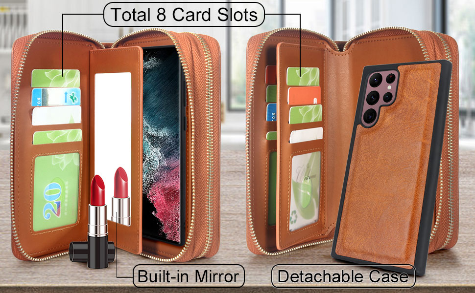 Amazon.com: Harryshell Compatible with Samsung Galaxy S22 Ultra 5G 6.8 inch (2022) Case Wallet ...