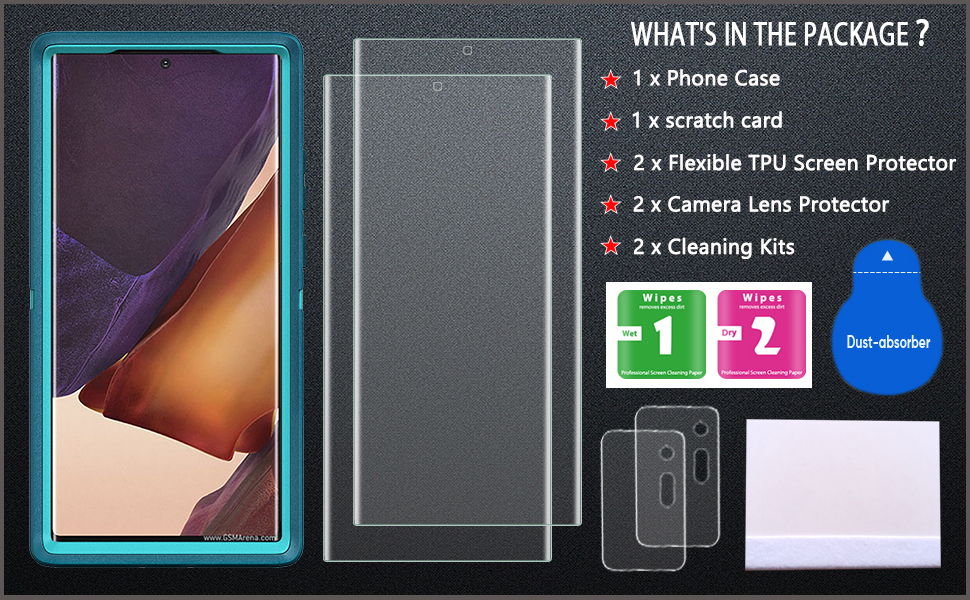 Amazon.com: YKHJKLEC for Samsung Galaxy Note 20 Ultra Case, with 2Pcs [Self Healing Flexible TPU ...