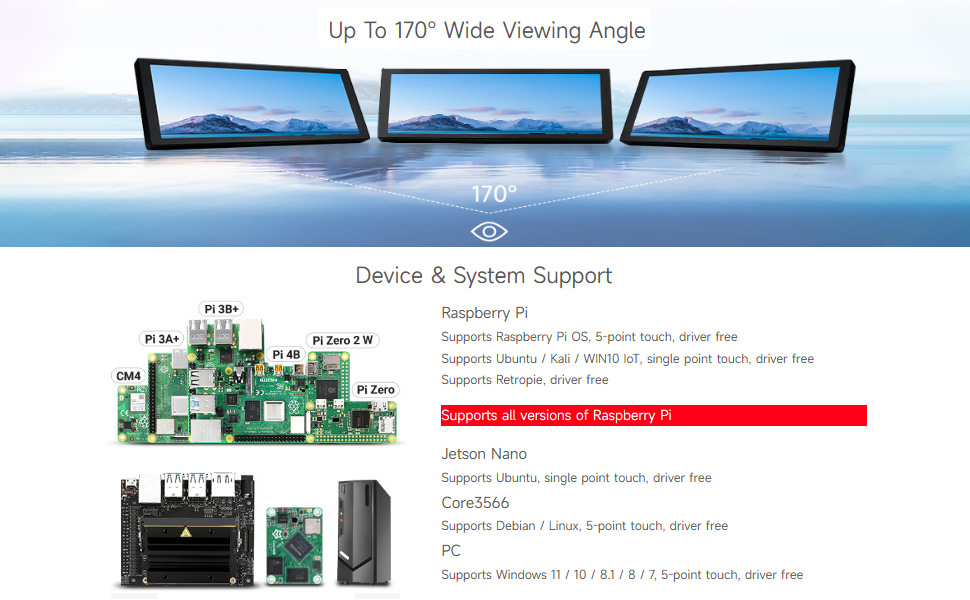 Amazon.com: waveshare 7.9inch IPS Display, 400×1280 Pixel, Compatible ...