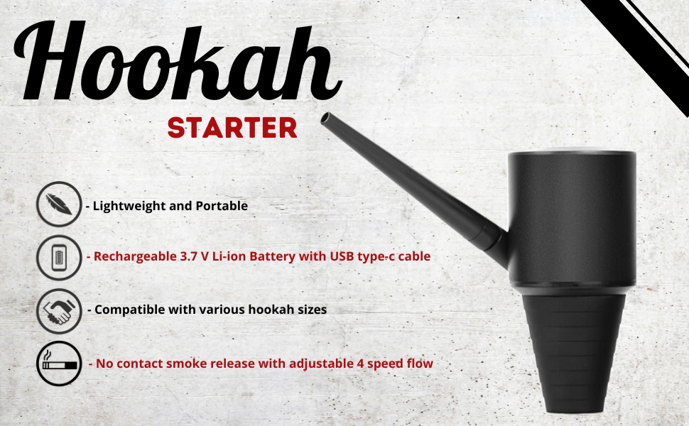 Amazon.com: SHISHA LYFE Electric Portable Hookah Starter Pump Kit - Quick Charcoal Ignition, Big ...