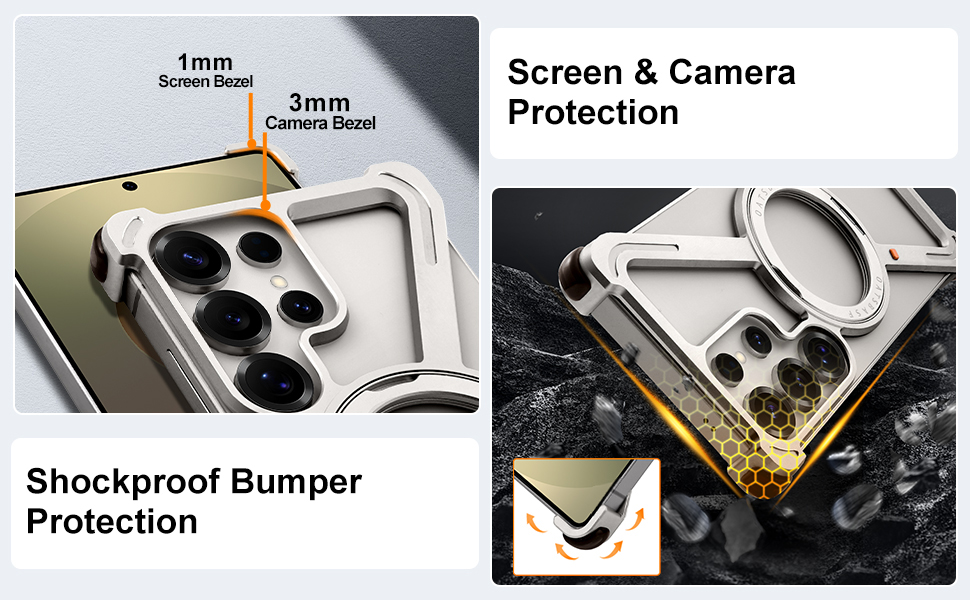 Amazon.com: OGRANEE Z Metal Case for Samsung Galaxy S25 Ultra Frameless Aluminum Alloy Bumper ...