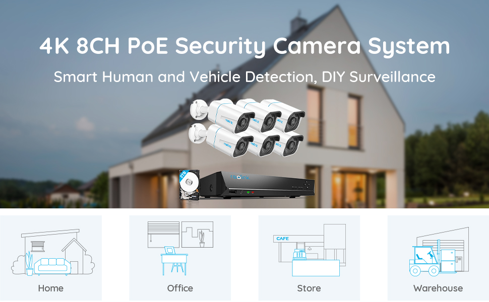 Amazon.com : REOLINK 4K Security Camera System, 6pcs H.265 PoE Wired ...