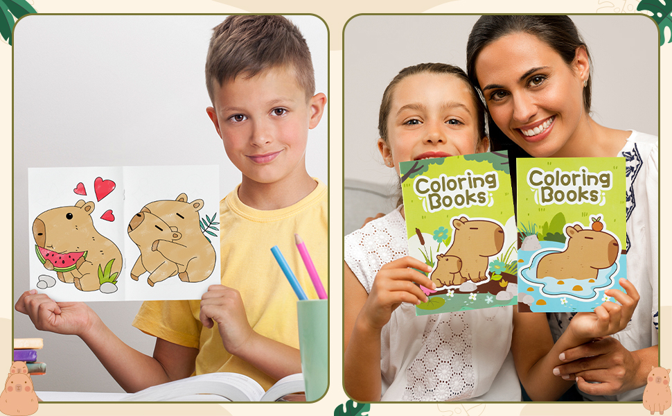 Amazon.com: BZaber Capybara Coloring Books - 24Pcs Cute Capybara ...