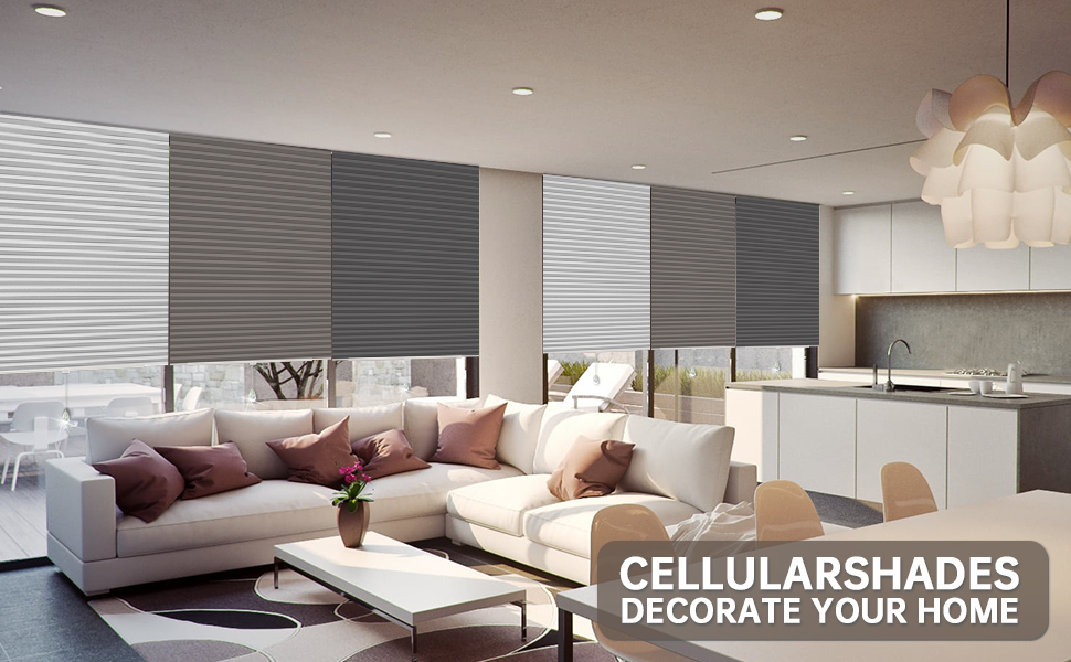 Amazon.com: CINONEKO Cellular Shades Blackout No Tools Trimmable DIY Waterproof No Drill ...