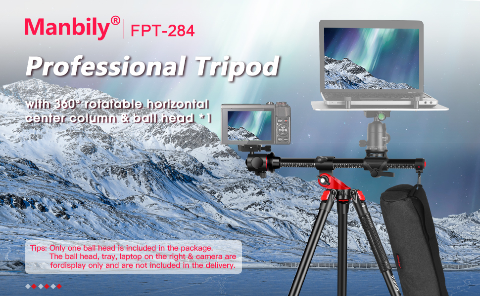 Camera Tripod Manbily 70" Horizontal Overhead 360° Aluminum Tripods Monopods Rotatable Center ...