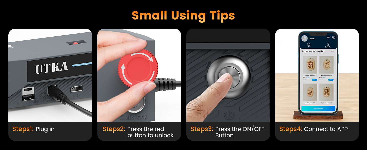 Amazon.com: UTKA 10W Laser Engraver, Laser Engraving Machine with 0.05mm High Accuracy Laser ...