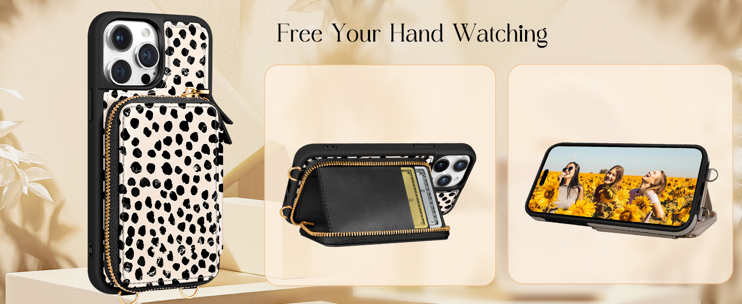 Amazon.com: Shorogyt for iPhone 13 Pro Max Case Wallet Crossbody, RFID Blocking Card Holder ...