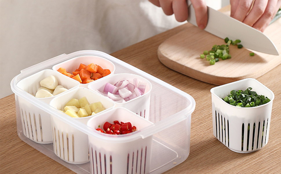 Amazon.com: MANMAOHE Fridge Food Storage Containers with Lids Airtight Refrigerator Food Fresh ...