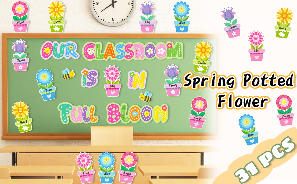Amazon.com: VABAMNA Spring Bulletin Board Decorations for Classroom ...