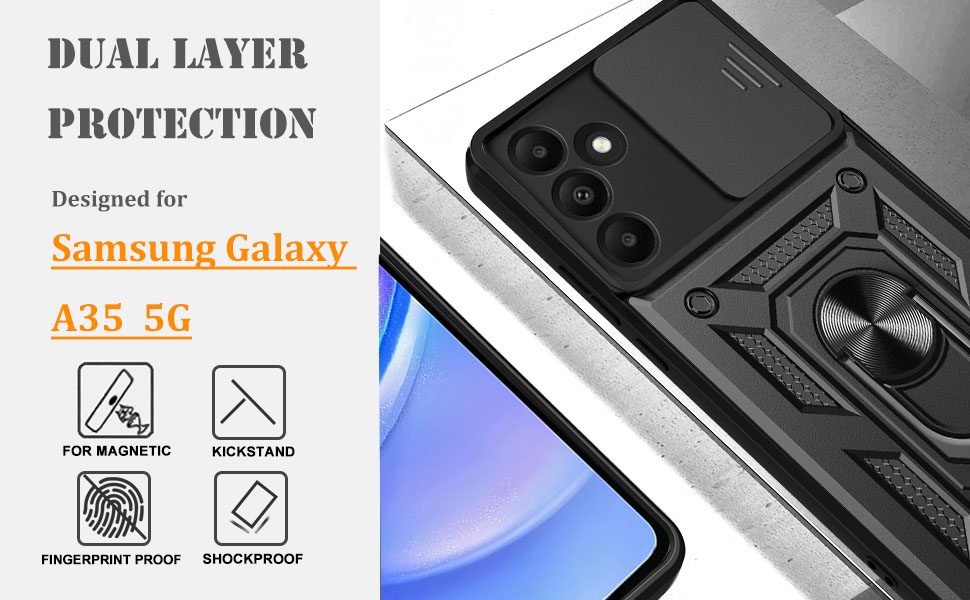 Amazon.com: RJYWSQH for Samsung Galaxy A35-5G Phone Case: Screen Protector and Camera Lens Cover ...