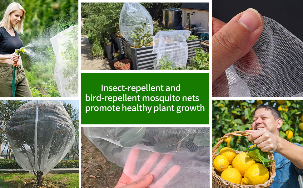 Amazon.com : KEOHOLI Large 2 Packs Fruit Tree Netting Bags with Zipper and Drawstring, Insect ...