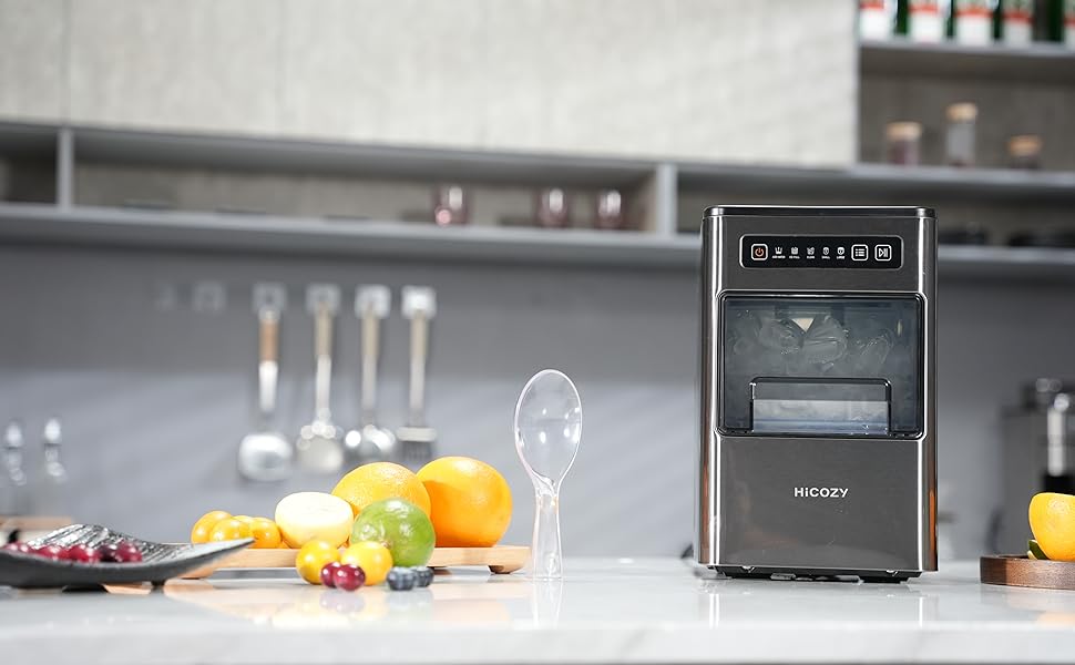 HiCOZY Máquina de Hielo Portátil, Fabrica Hielos en 6-10 Minutos, 24 Libra de Hacer Hielo en 24 ...