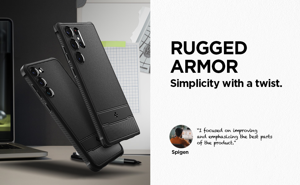 Spigen Rugged Armor for Samsung Galaxy S23 Ultra Case, Galaxy S23 Ultra Back Cover (2023) - TPU ...