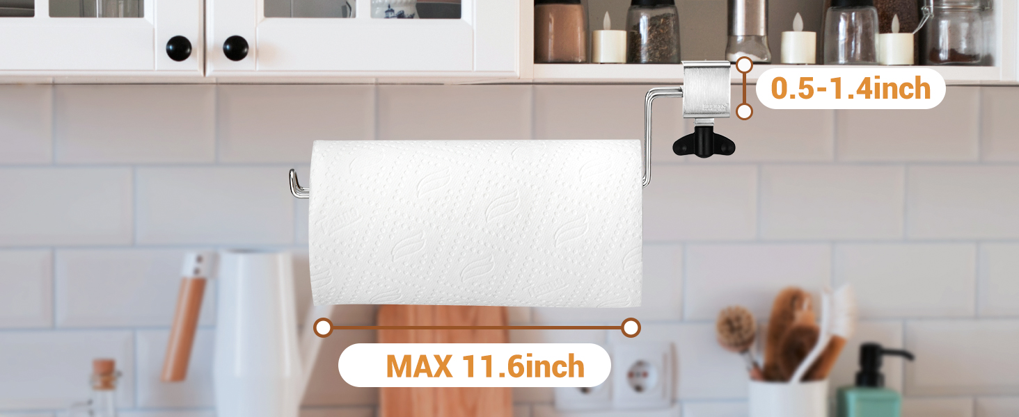 Amazon.com - HULISEN Paper Towel Holder Under Cabinet for Kitchen, Adjustable Clip Under Counter ...