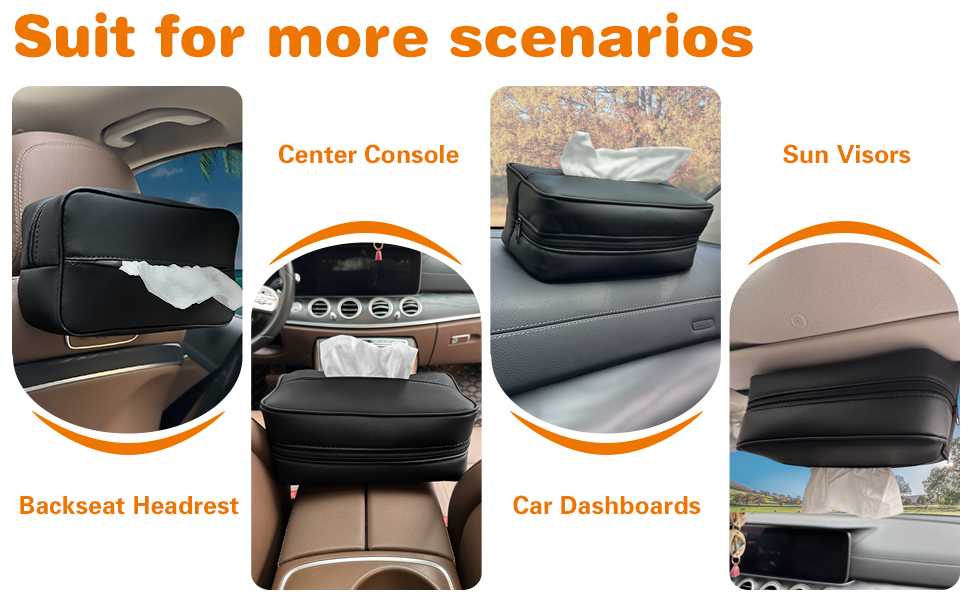 Amazon.com: Witaxima Large Car Tissue Holder for 120 Standard Tissues, Premium PU Leather Tissue ...
