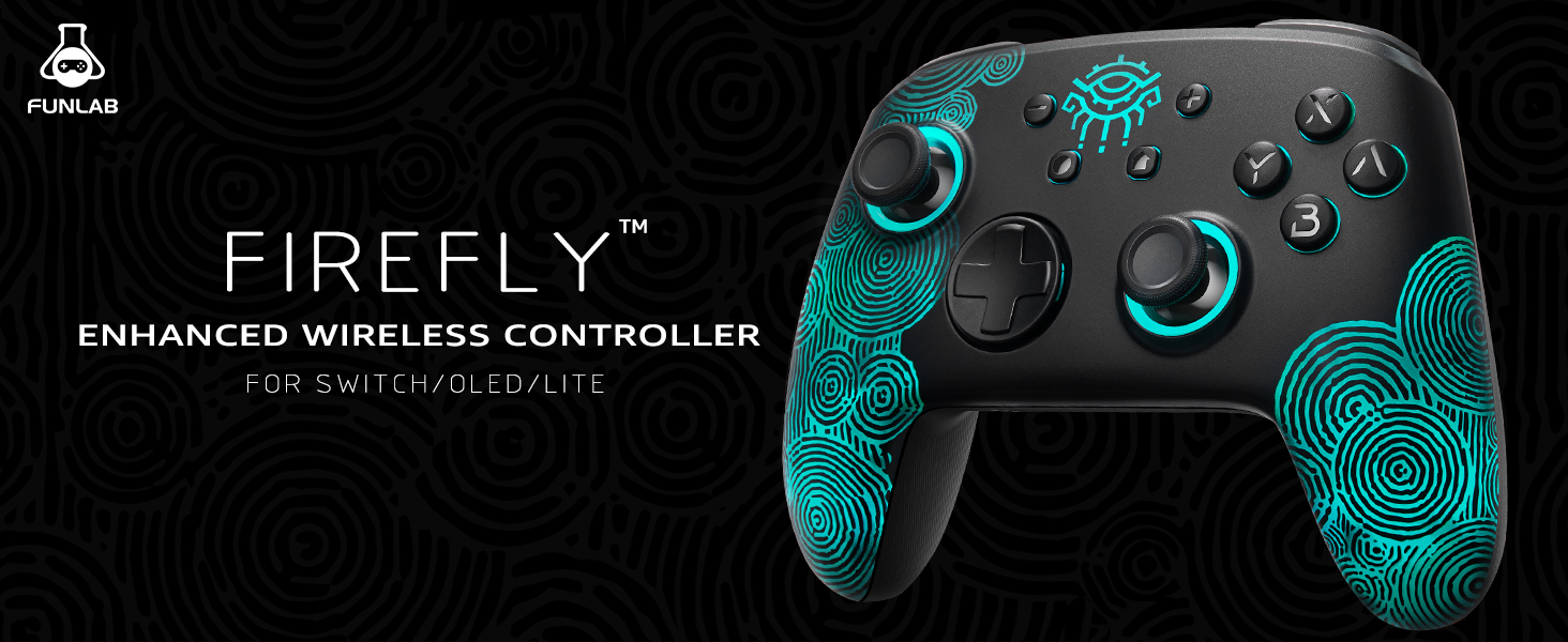 Amazon.com: FUNLAB Firefly [Luminous Pattern] Switch Pro Controller Wireless Compatible with ...