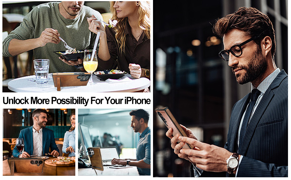 Amazon.com: KSELF Leather Case with Stand for Samsung Galaxy S25 Plus Case, Protective Soft Grip ...