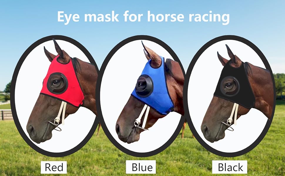 Amazon.com : WANGZHAOKEJISM Horse Racing Eye mask,Equestrian Eye mask,Horse Blinker Horse Eye ...