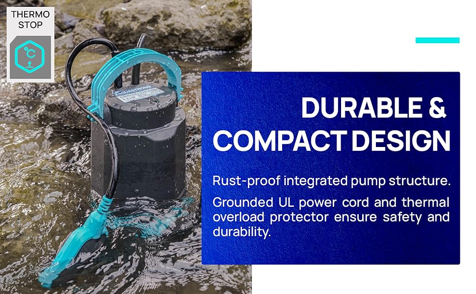 Amazon.com: Aquastrong Bomba de sumidero de 1.2 HP 5722 GPH Bomba sumergible de agua limpia ...