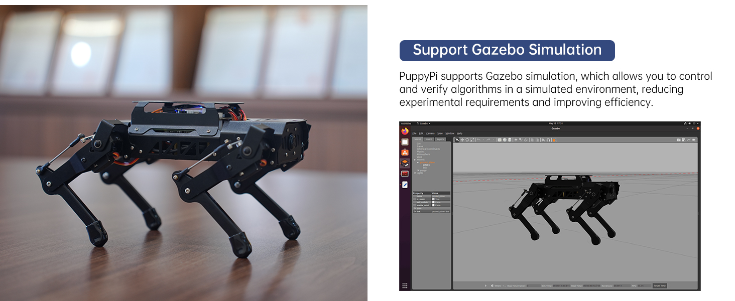 Amazon.com: PuppyPi Robot Dog for Raspberry Pi, ROS Open Source TOF Lidar AI Vision Quadruped ...