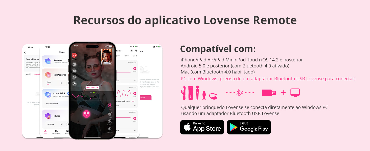 LOVENSE Ferri Vibrador de calcinha magnético vestível, alcance remoto Bluetooth de longa ...