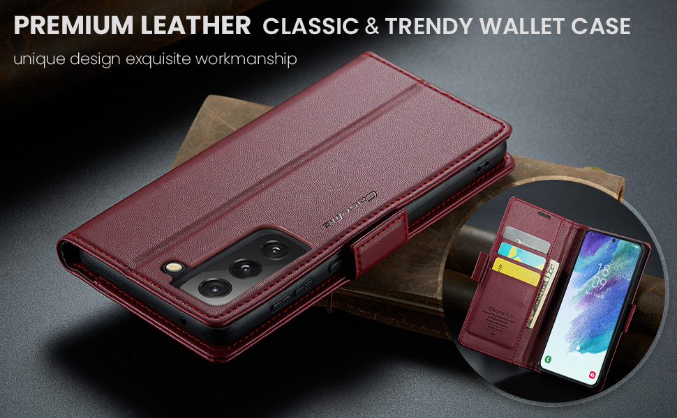 Amazon.com: FCOZCKLOM Compatible with Samsung Galaxy S21FE Wallet Case[RFID Blocking], PU ...