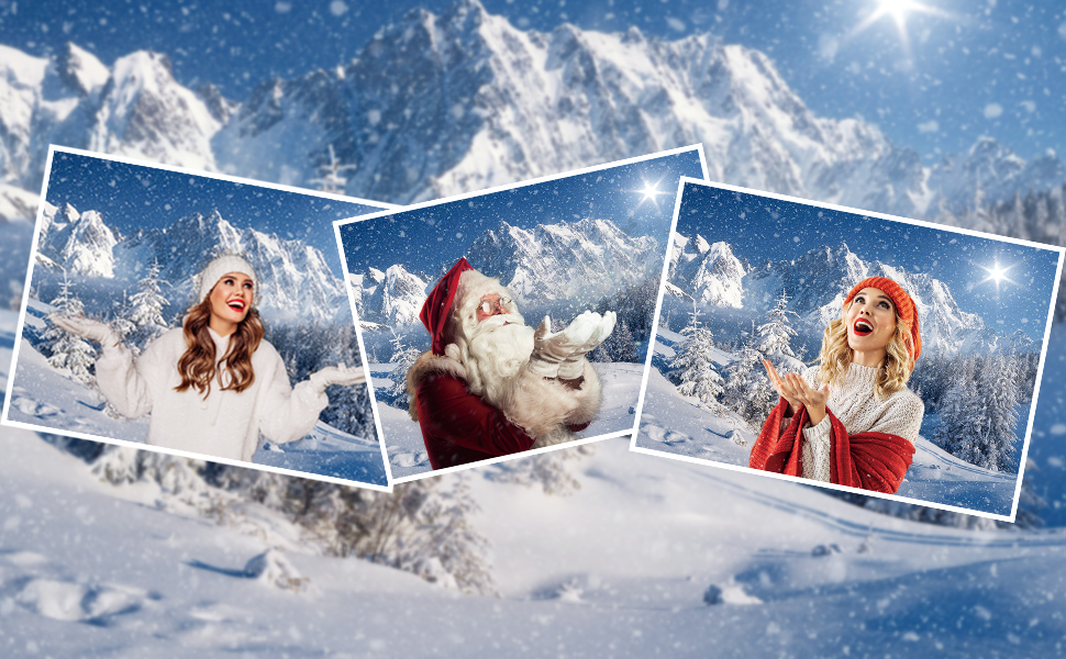 WOLADA 7x5FT Snow Scene Winter Mountain Backdrop for Christmas New Year ...