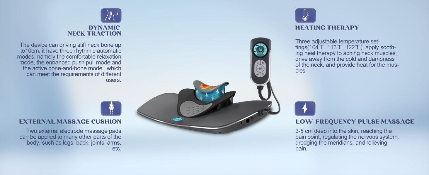 Amazon.com: ALPHAY Multi-Functional Neck Traction Device, Electric Neck Massager with Dynamic ...