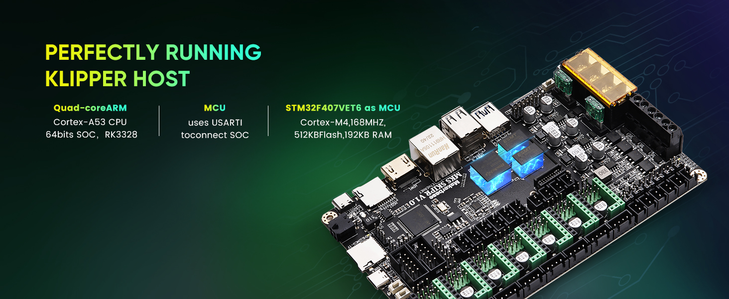 Amazon.com: Makerbase MKS SKIPR 3D Printer Control Board with Powerful Cortex-M4 MCU 1GB DDR3 ...
