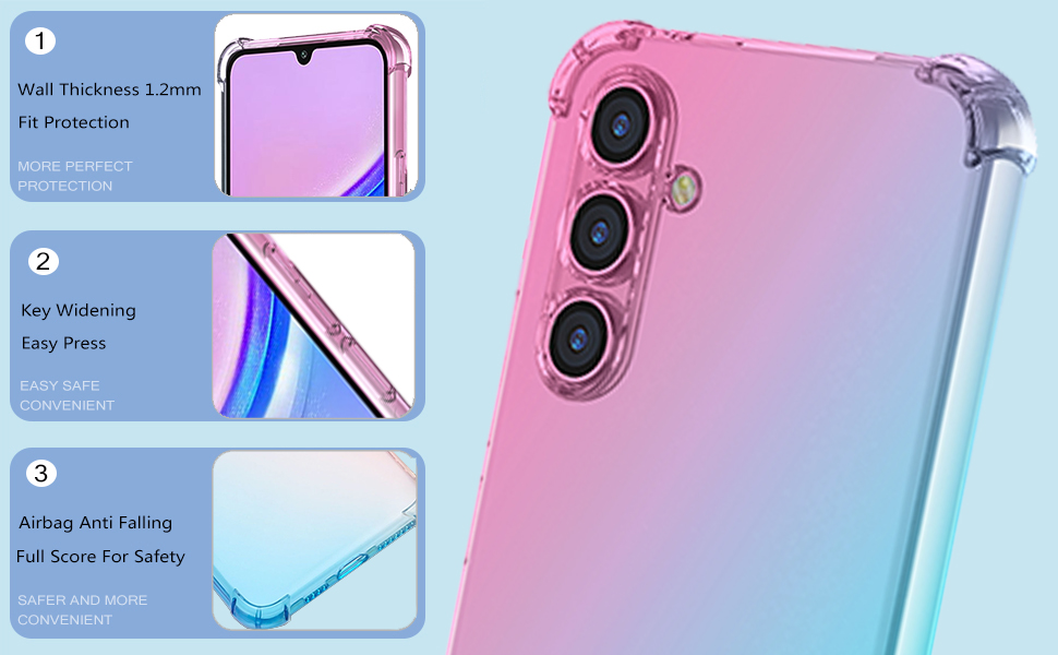 Amazon.com: Osophter for Galaxy A15 5G Case: Women Girls with Screen Protector Reinforced ...