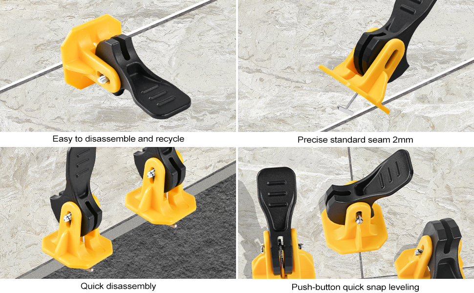 Tile Leveling System Pro Tools Kit Tile Spacers 100Pcs Reusable Floor ...