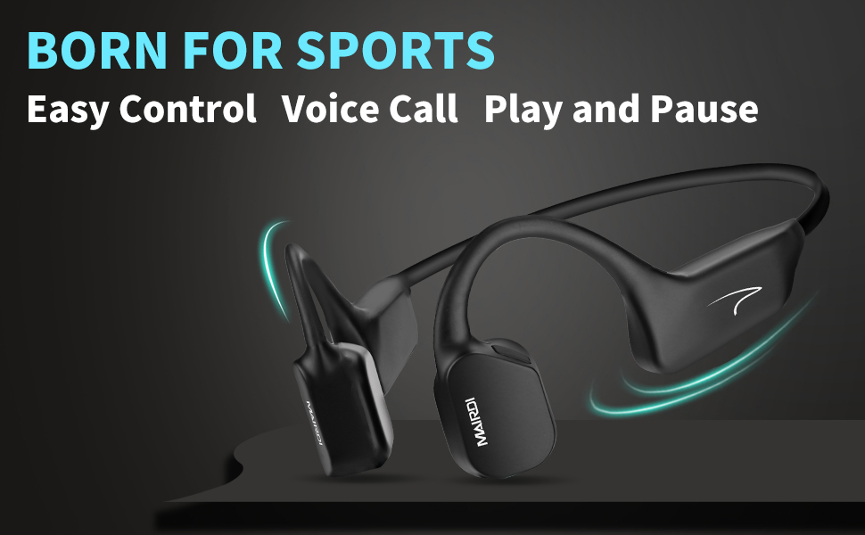 Amazon.com: MAIRDI Bone Conduction Headphone Bluetooth with Mic ...