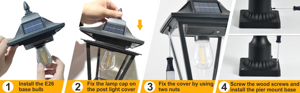 Amazon.com: TPSHPTS Solar Post Light, Motion Sensor Solar Lamp Post ...