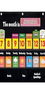 Amazon.com: Mewise Pocket Chart for Classroom Cards,Drawing,Pictures ...