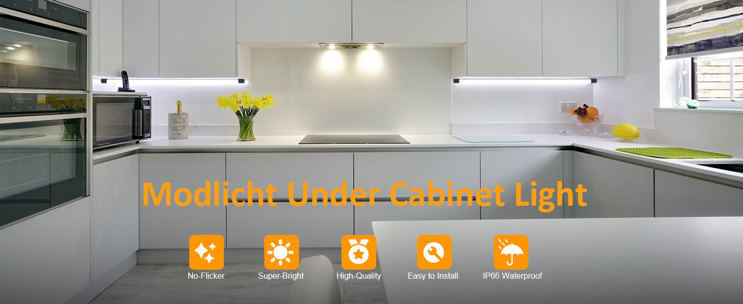 Modlicht Plug in Light 4FT 5000K Linkable LED Tube Shop Closet Under-Cabinet Utility Lights ...