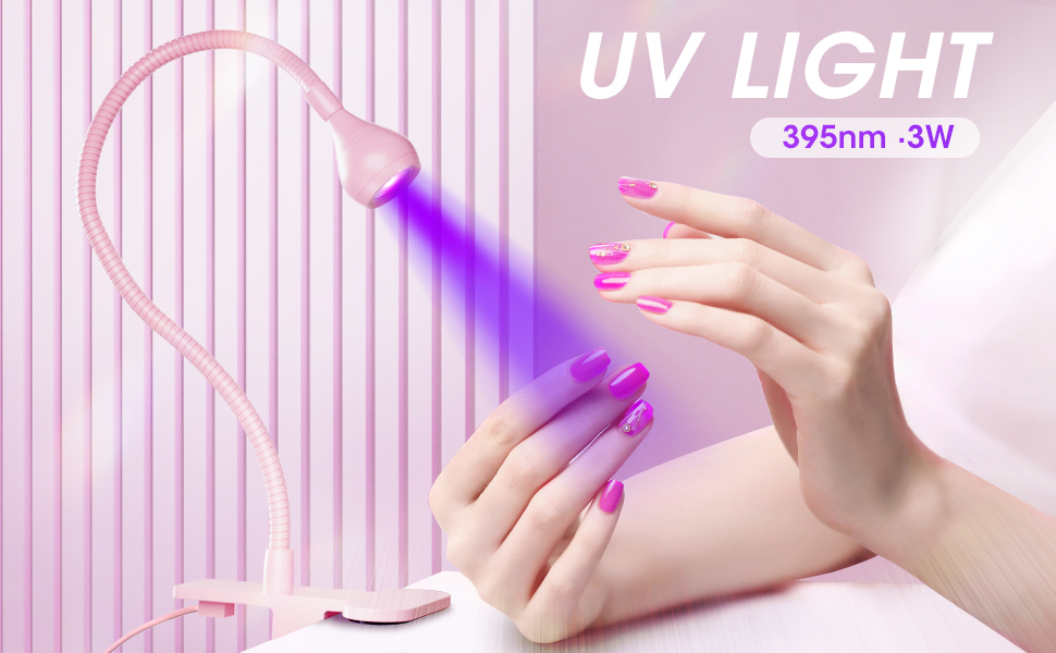 Amazon.com: UV Nail Lamp 395nm 3w UV Light for Nails Gooseneck Led Nail Lamp with Clamp for Gel ...