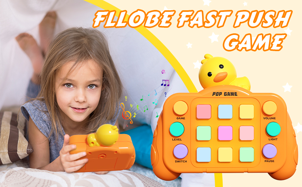 Amazon.com: FLLOBE Quick Push Pop Game Fast Push Bubble Game Console Pop Game Fidget Toys Light ...