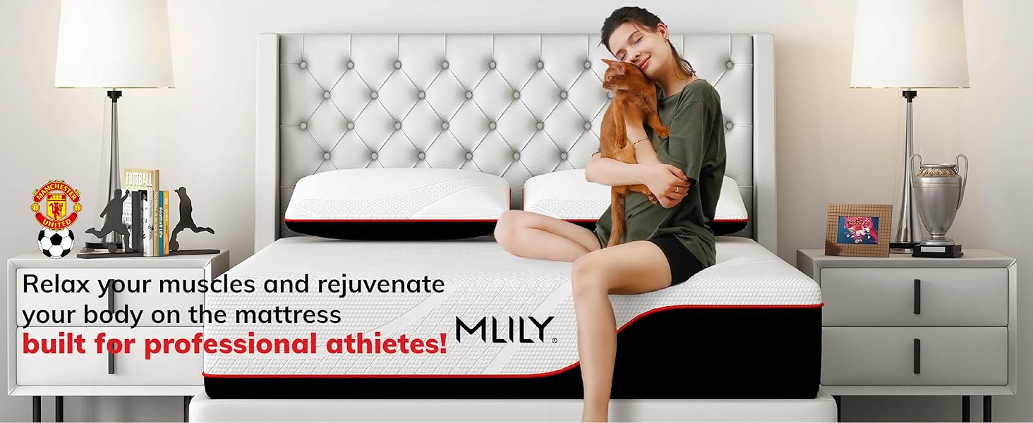 Amazon.com: MLILY Full Size Mattress Bed Mattress, Manchester United 12 Inch Memory Foam ...