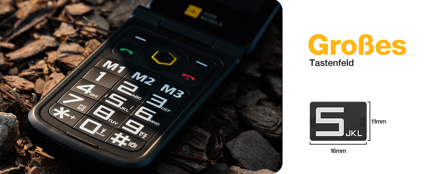 AGM Klapphandy ohne Vertrag, M8 FLIP 4G Seniorenhandy mit großen Tasten mit Handygeräten ...
