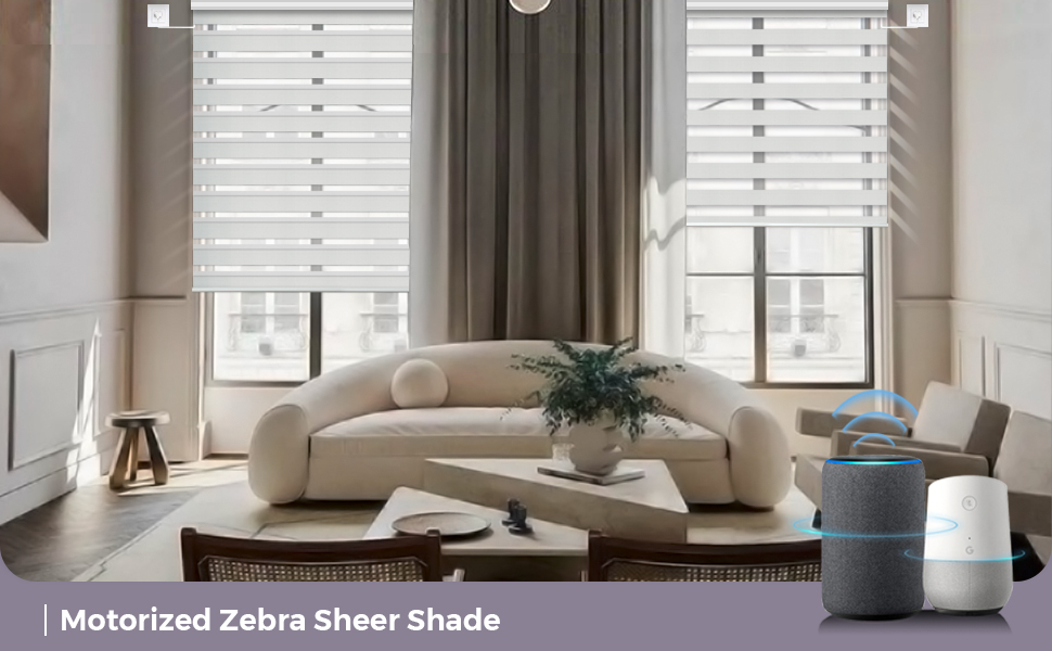 Amazon.com: Graywind Motorized Zebra Blinds Compatible with Alexa Google WiFi Hardwired Smart ...